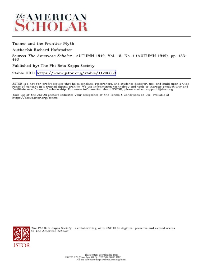 Frontier Thesis: A Critical Review | PDF | The United States | Frontier