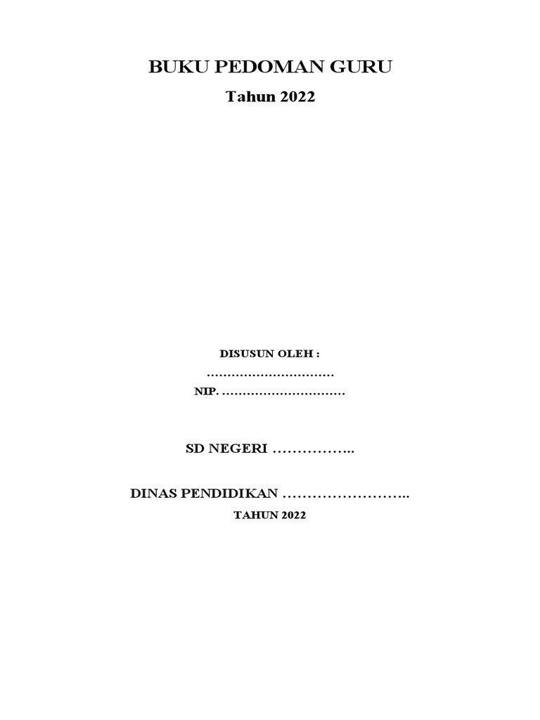 Contoh Buku Pedoman Guru | PDF