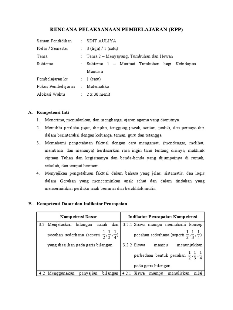 RPP Tema 2 Subtema 1 - Level 3 | PDF