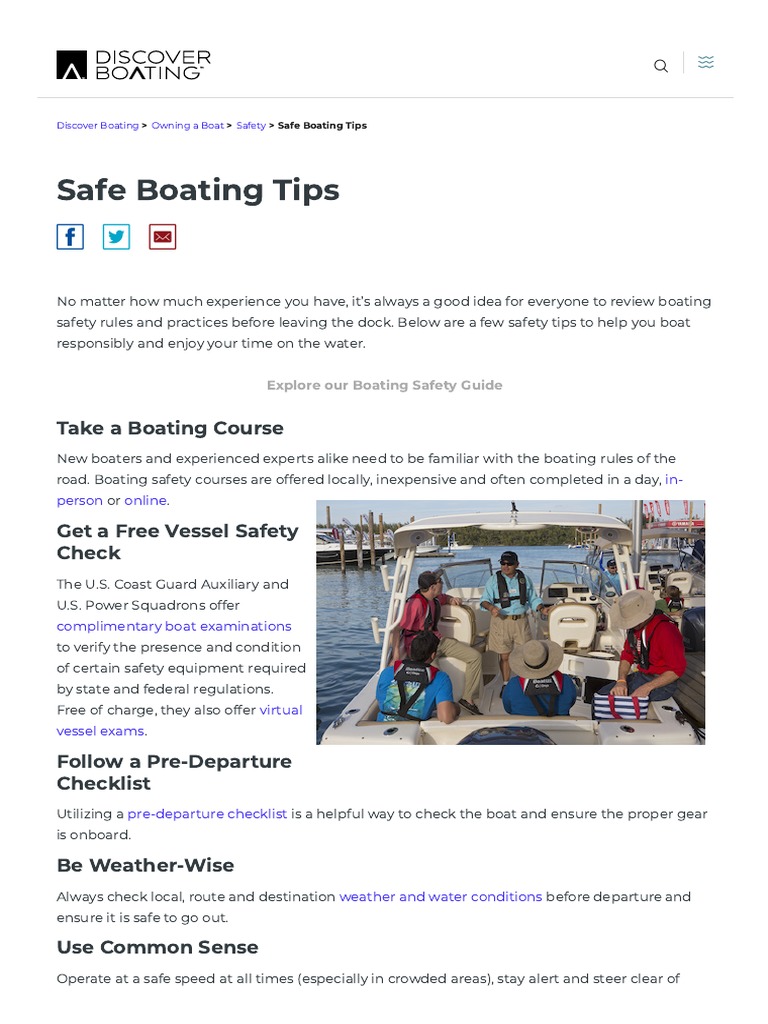 Safe Boating Tips - Discover Boating | Download Free PDF | Navigation ...