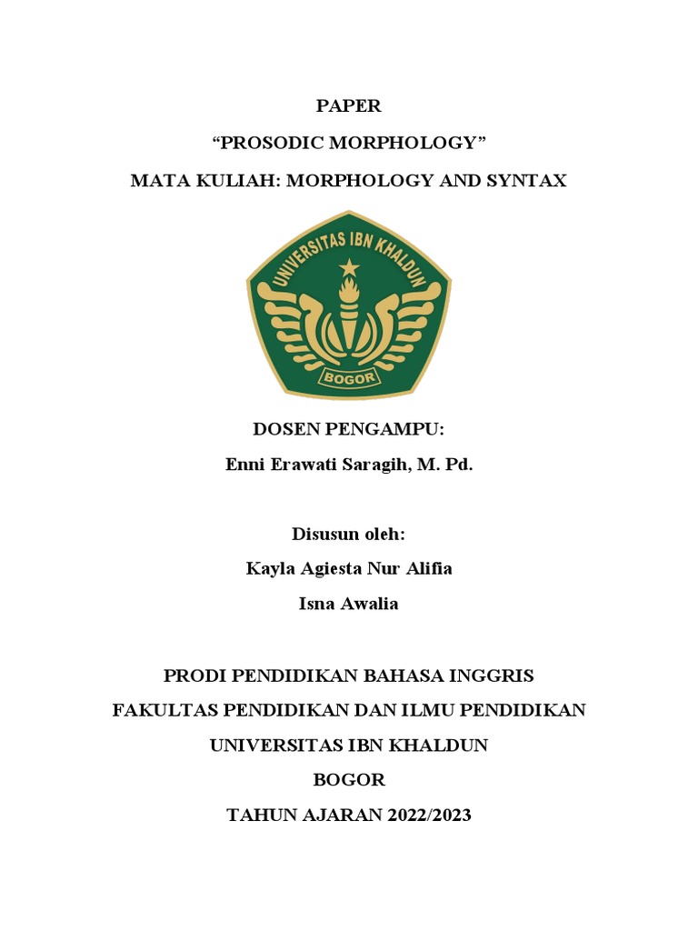 Prosodic Morphology Explained | PDF | Tone (Linguistics) | Morphology (Linguistics)