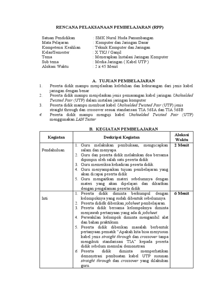 RPP Kabel Utp | PDF