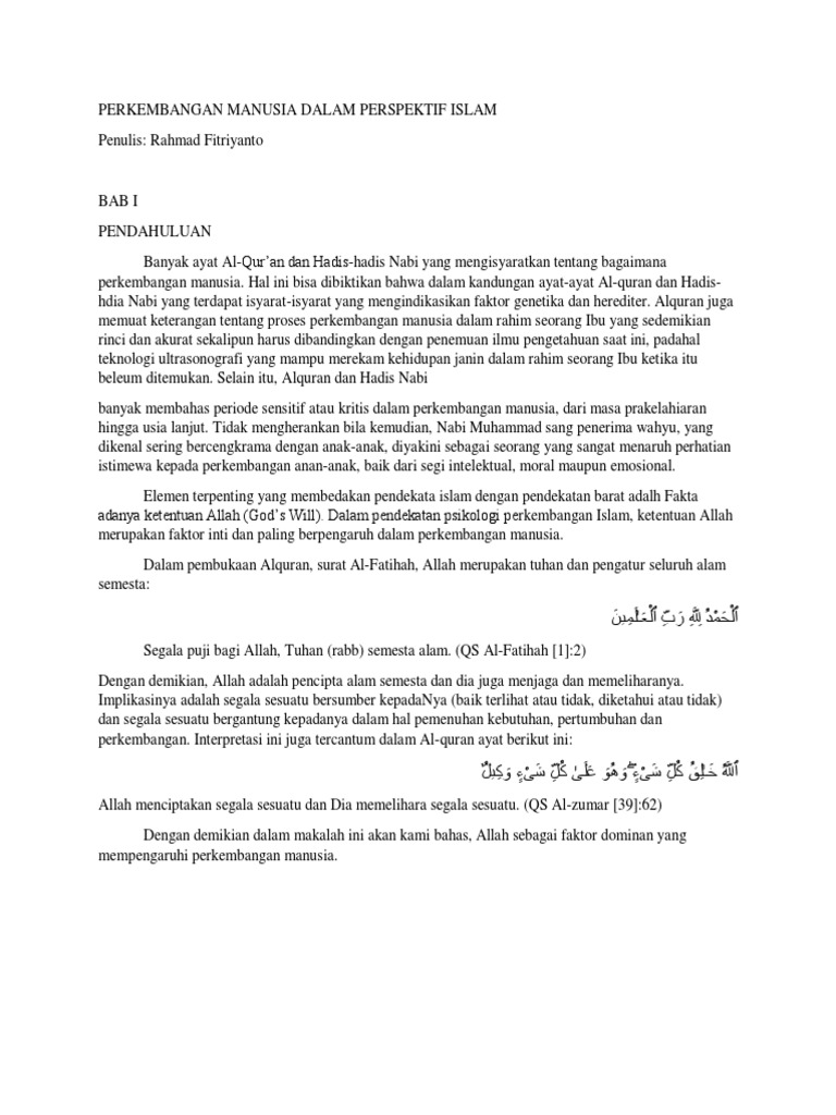 Perkembangan Manusia Dalam Perspektif Islam | PDF
