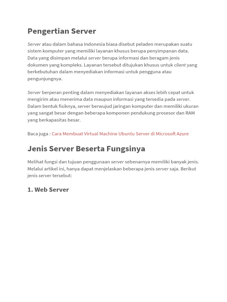 Pengertian Server | PDF
