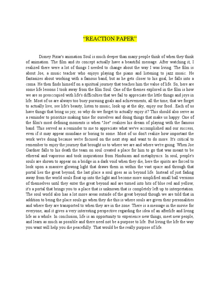 Reaction Paper | PDF