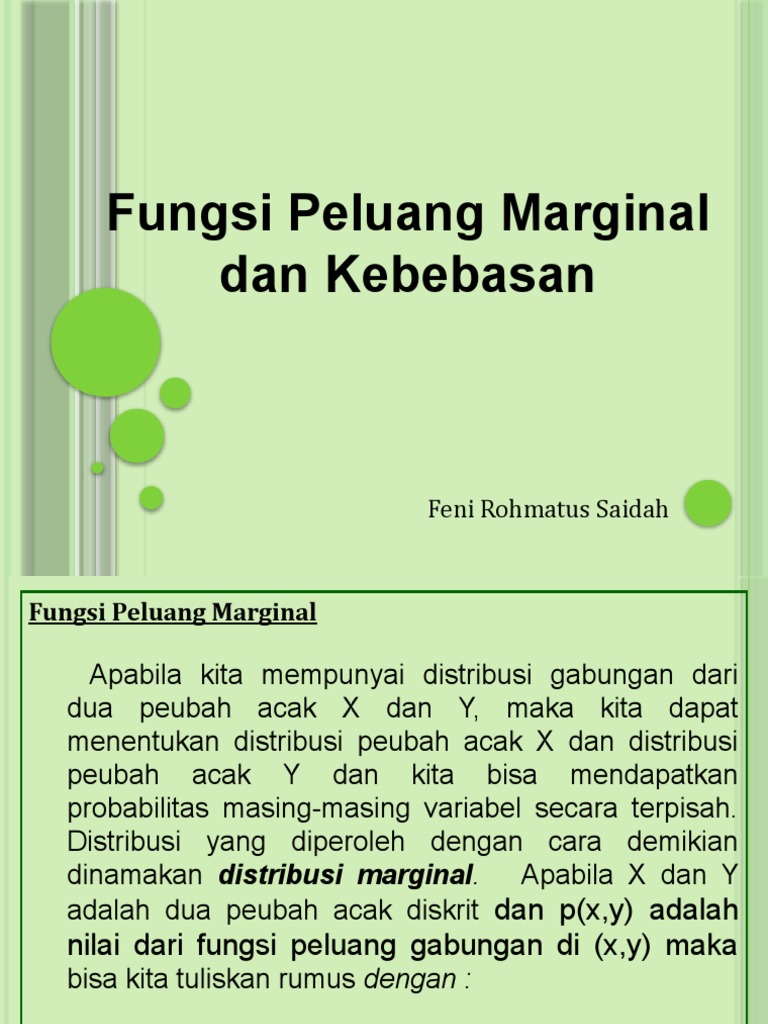Fungsi Peluang Marginal dan Kebebasan | PDF