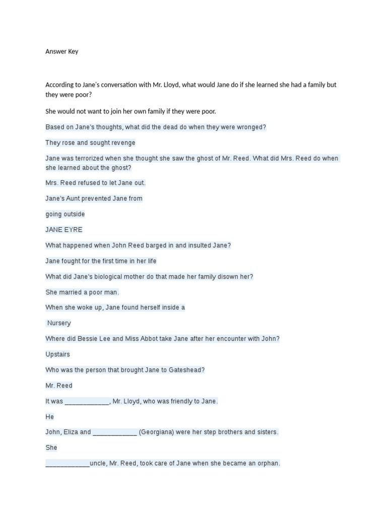 Jane Eyre All Exams - Docx-1 | PDF | Jane Eyre