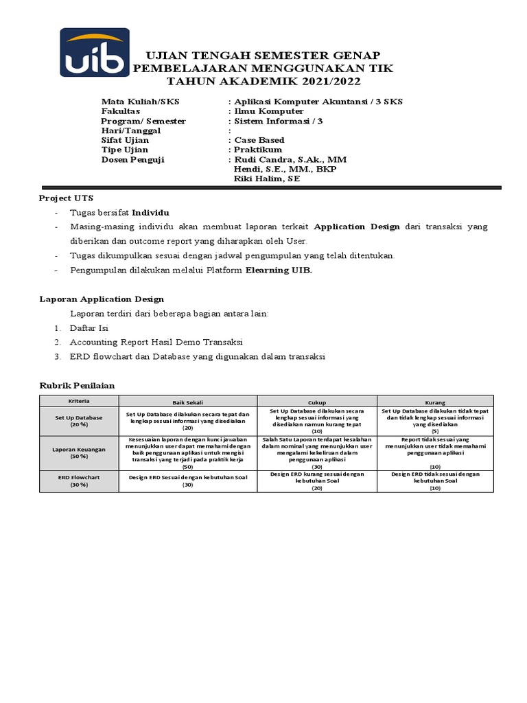 UTS-Aplikasi Komputer Akuntansi 2022-2023 | PDF