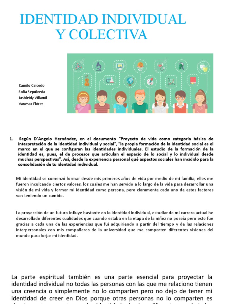 Identidad Individual y Colectiva | PDF | Sicología