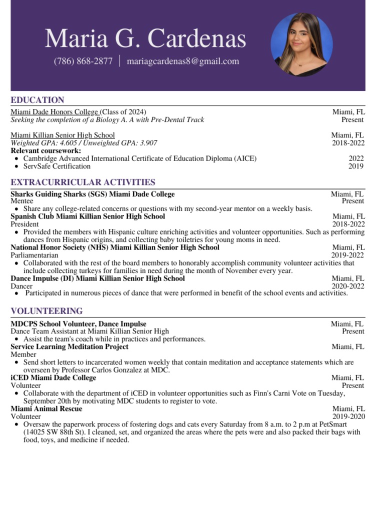 Resume Maria Cardenas 2022 | PDF