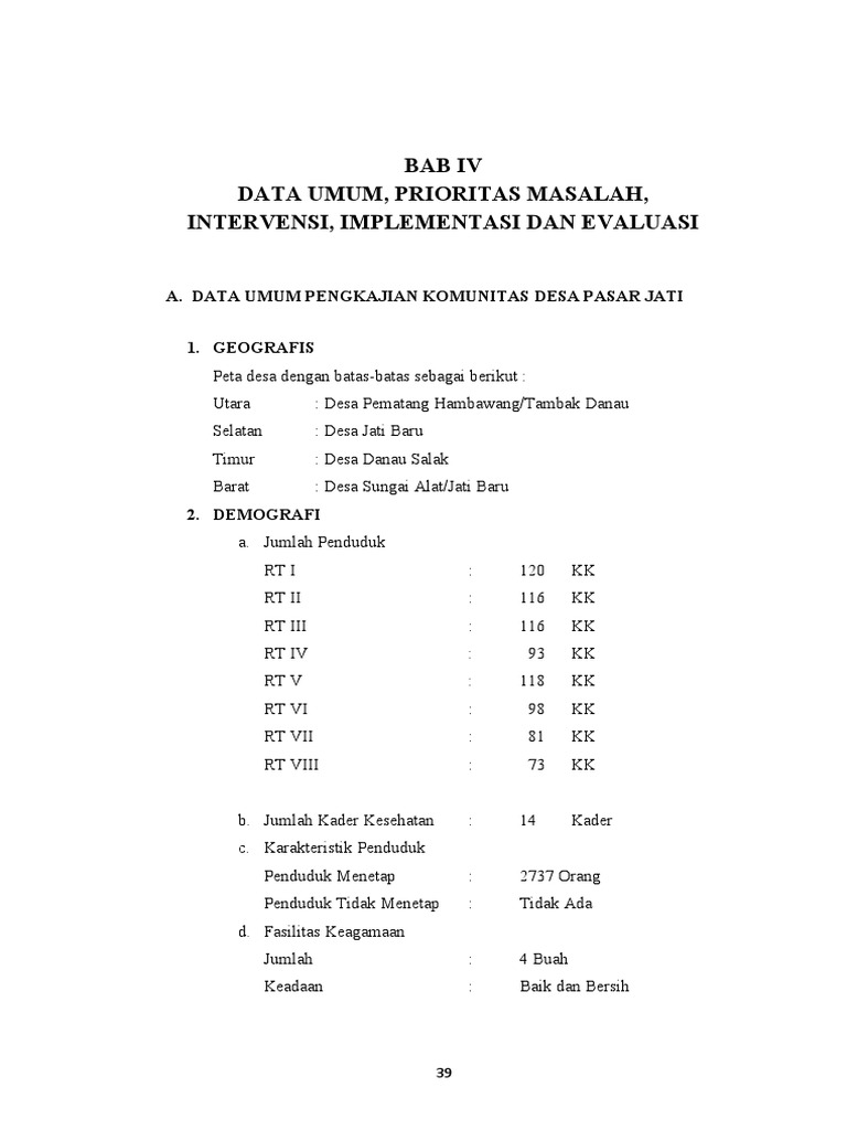BAB IV ASKOM Pasar Jati | PDF | Kesehatan Holistik