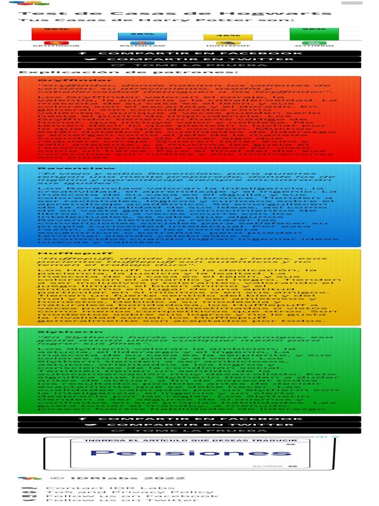 Test de Casas de Hogwarts | PDF