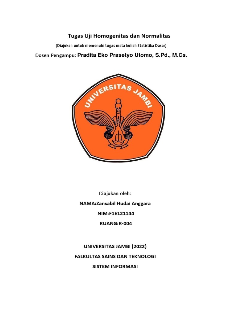 Tugas Uji Homogenitas Dan Normalitas | PDF Tugas Uji Homogenitas Dan Normalitas | PDF