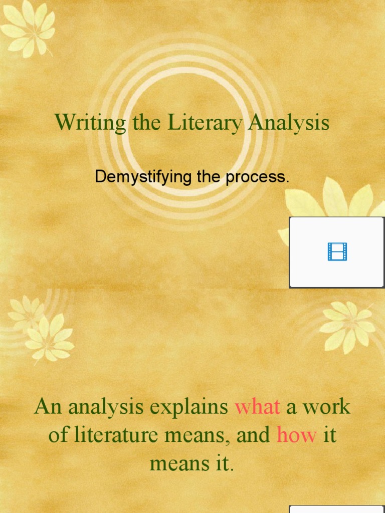 Writing The Literary Analysis | PDF | Irony | Narrative