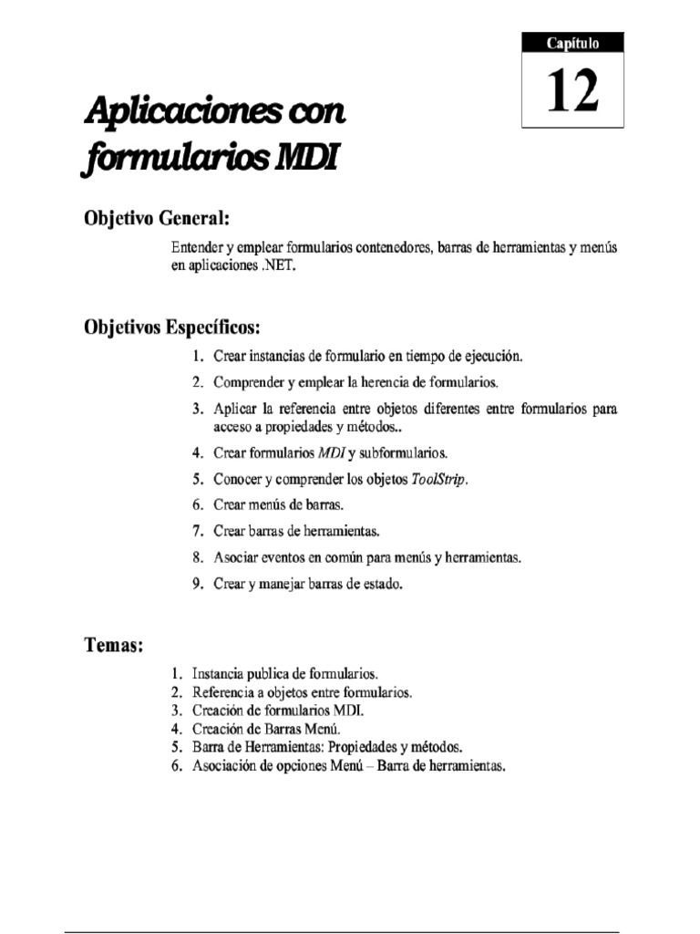 Aplicaciones Con Formularios MDI | PDF