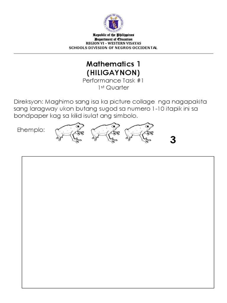 Performance Task Math 1 Quarter 1 | PDF