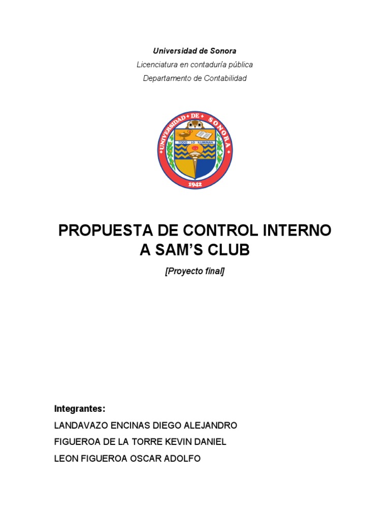 Proyecto Final - Control Interno, Sams Club | PDF | Auditoría | Planificación