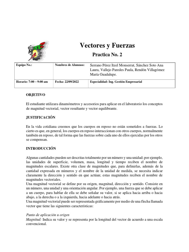 Practica+2+ (Vectores+y+Fuerza) FINAL | PDF | Vector Euclidiano ... Practica+2+ (Vectores+y+Fuerza) FINAL | PDF | Vector Euclidiano ...
