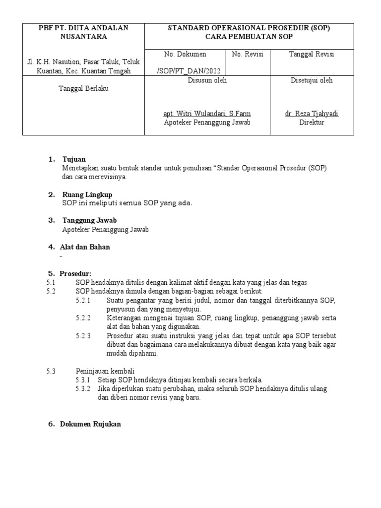 8) Cara Pembuatan Sop Fix | PDF