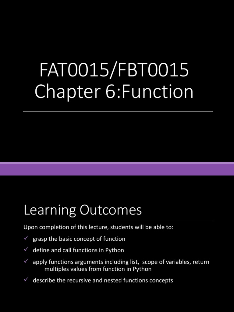 Chapter 6 Function - Combined | PDF | Parameter (Computer Programming) | Subroutine