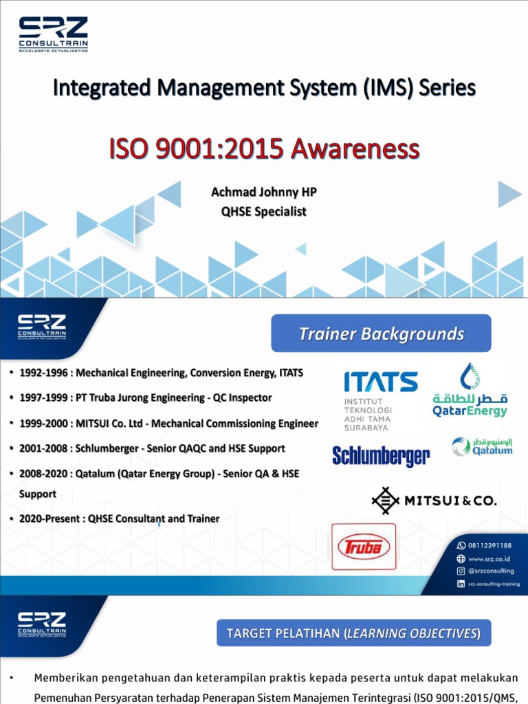 Pelatihan ISO 9001:2015 dan IMS | PDF | Bisnis | Pengelolaan Keuangan ...