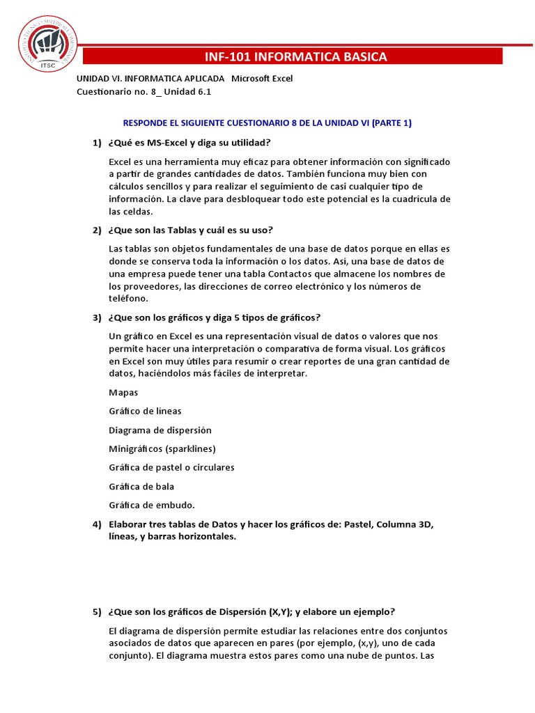 Unidad 6. Informatica Aplicada (Parte 1) | PDF | Microsoft Excel | Informática