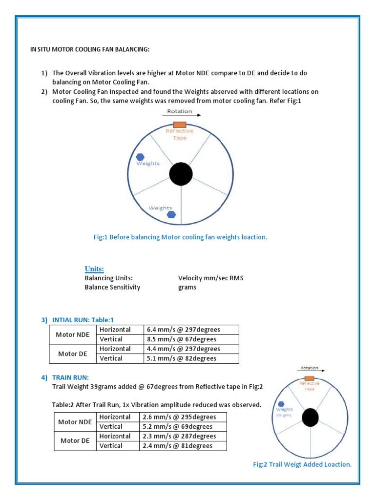 Motor Cooling Fan Balancing | PDF