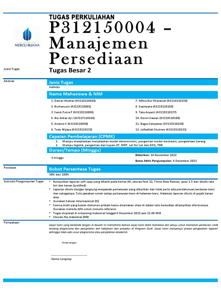 TB2 2022 Senin | PDF