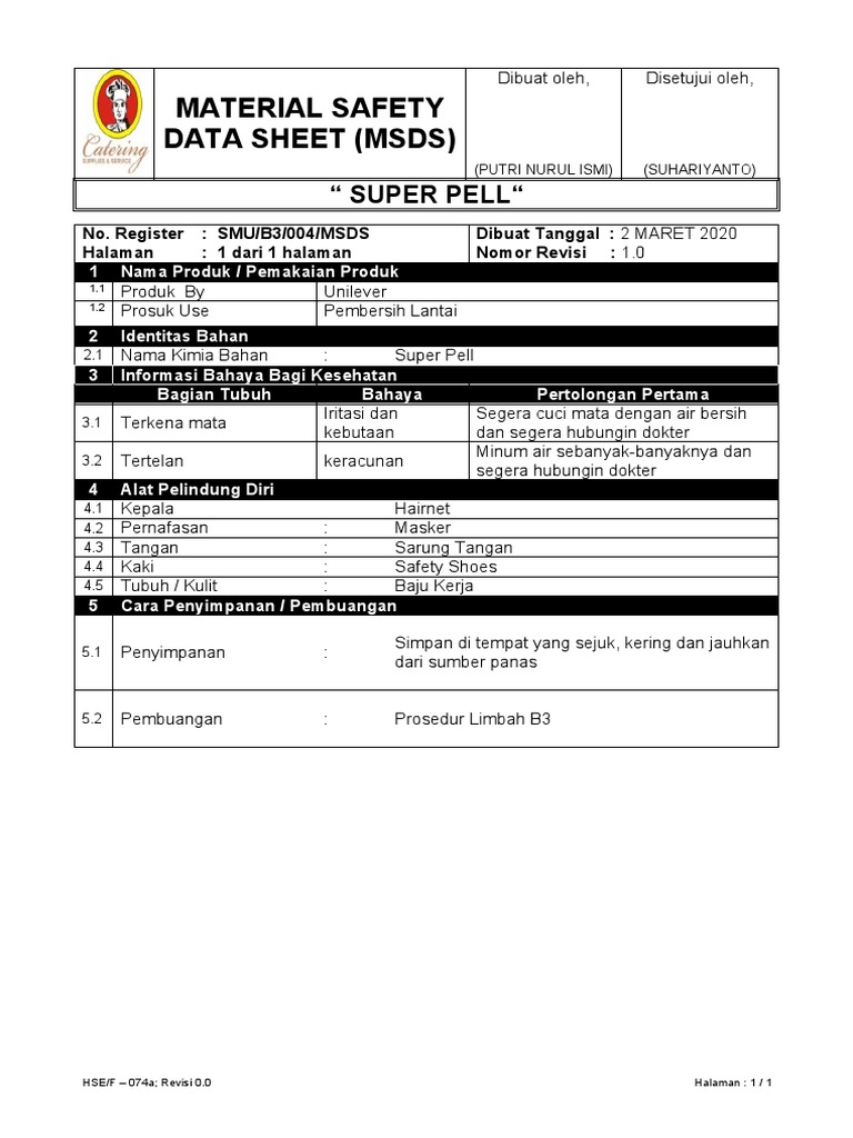 MSDS Super Pell V | PDF