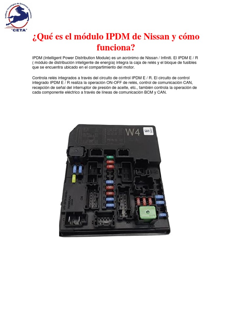 Qué Es El Módulo IPDM de Nissan y Cómo Funciona | PDF | Relé | Ingenieria Eléctrica