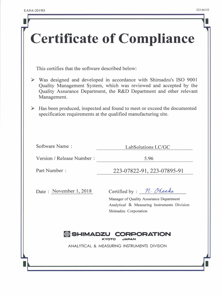 Certificate of Compliance | PDF