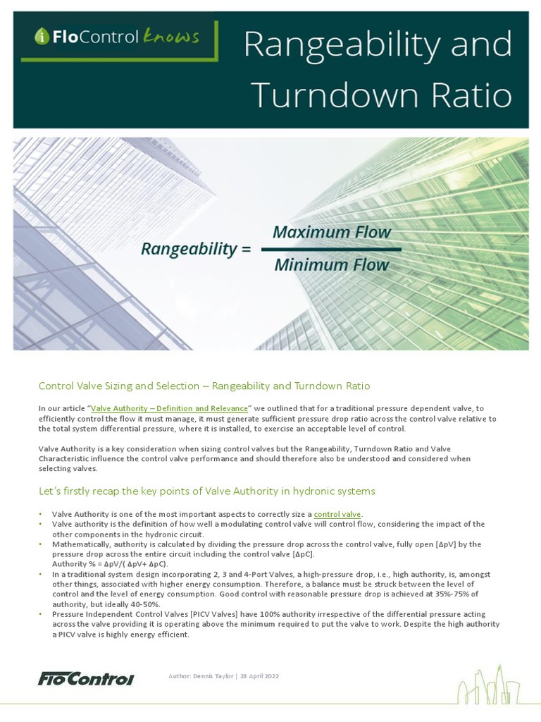 Rangeability and Turndown Ratio | PDF | Valve | Pressure