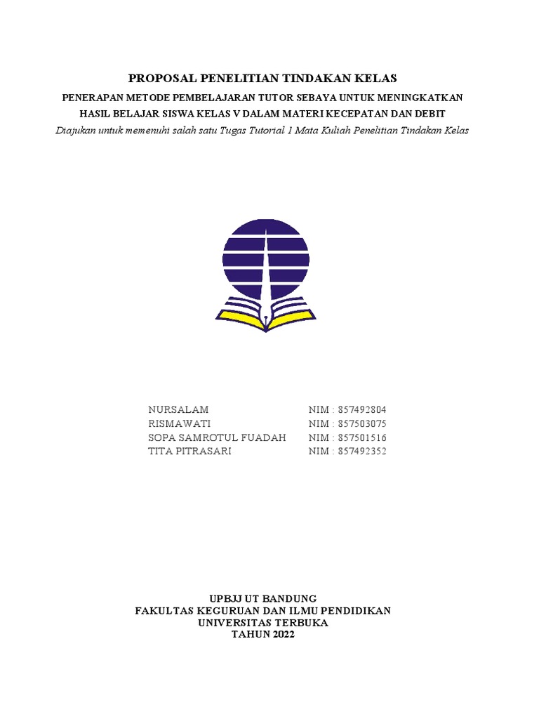 Proposal PTK - 2022 - TT 1 | PDF | Karier & Perkembangan | Kesehatan Holistik