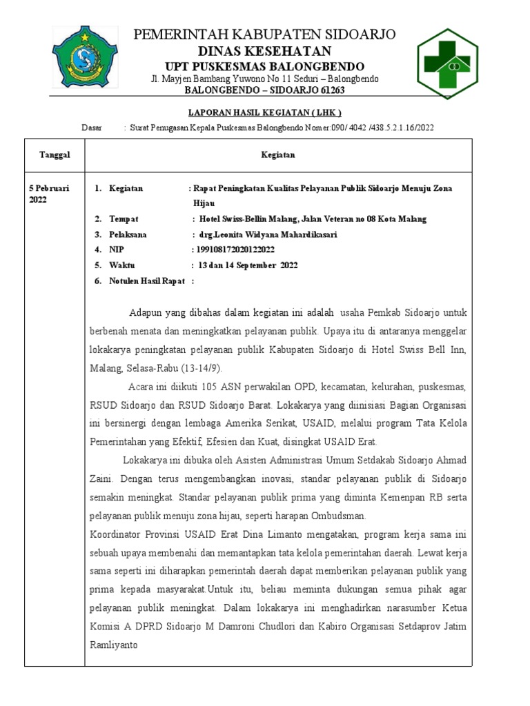 LHK 2022 - Rapat Swissbell | PDF