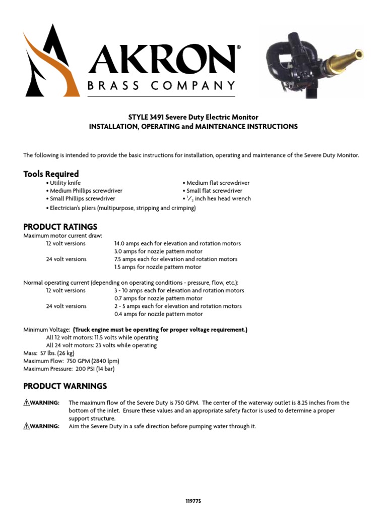 Akron 3491 Installation Manual | PDF | Electrical Wiring | Screw