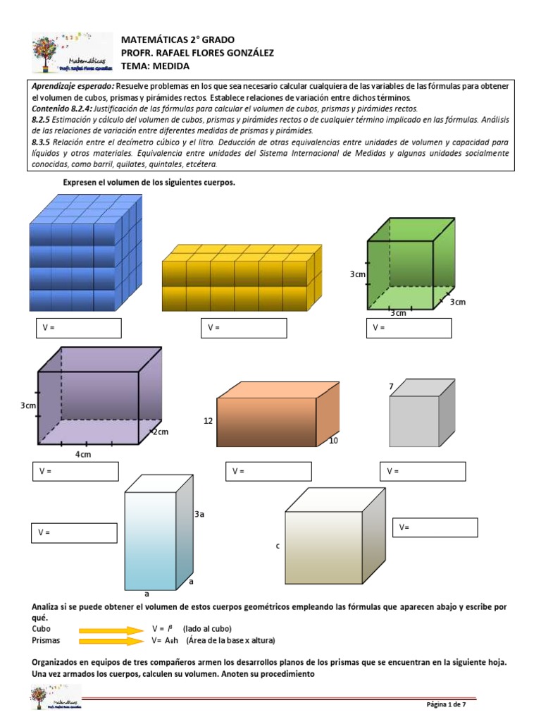 Volumenes Alumno | PDF | Litro | Volumen