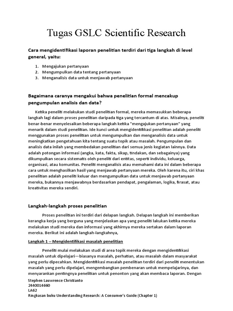 Tugas GSLC Scientific Research | PDF | Karier & Perkembangan