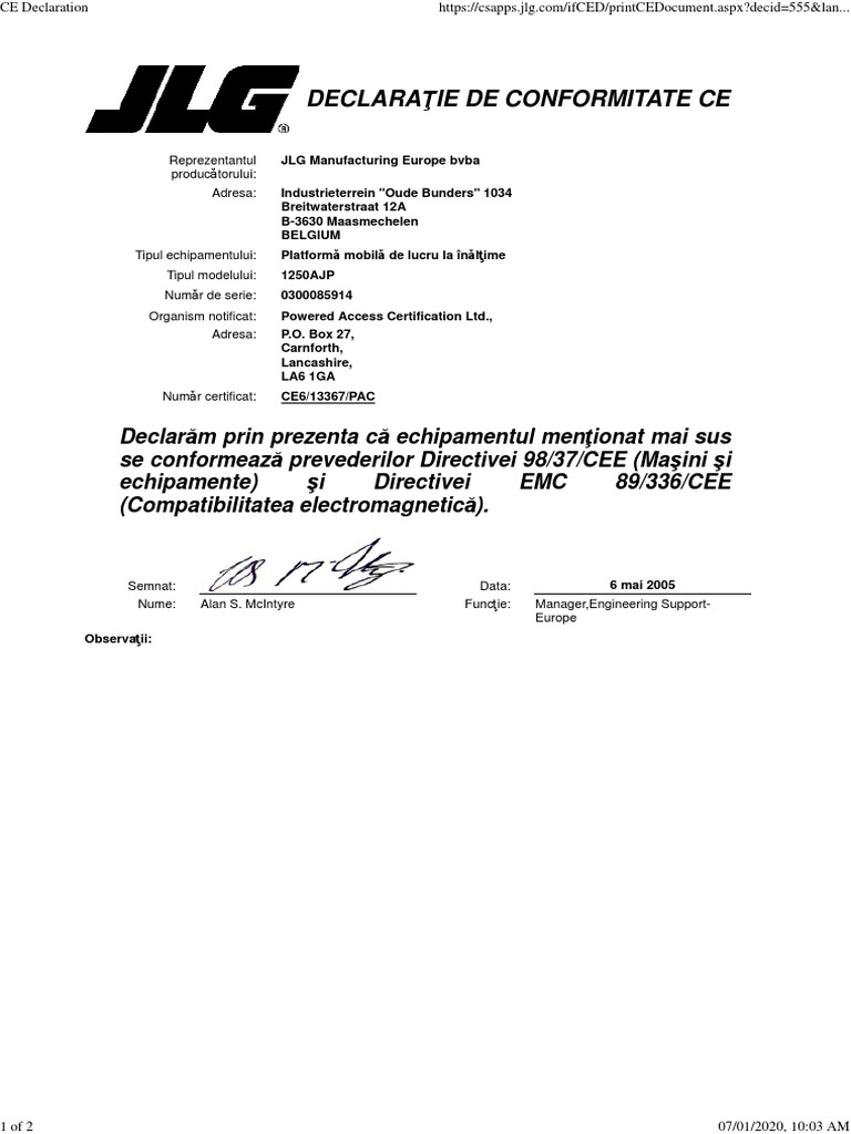 CE Declaration 0300085914 | PDF