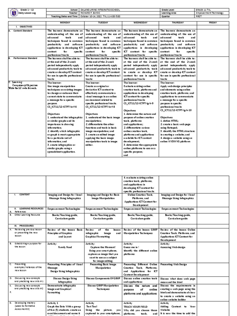 dll-EmTech Week 8 | PDF | Infographics | Educational Technology