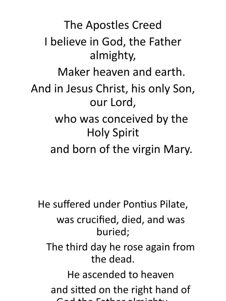 The Apostles Creed summary under 40 chars | PDF | Systematic Theology ...