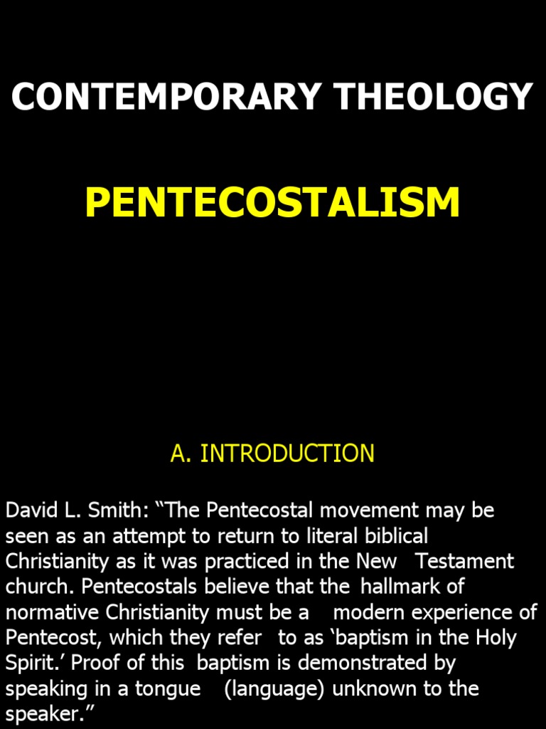 Contemporary Theology PENTECOSTALISM | PDF