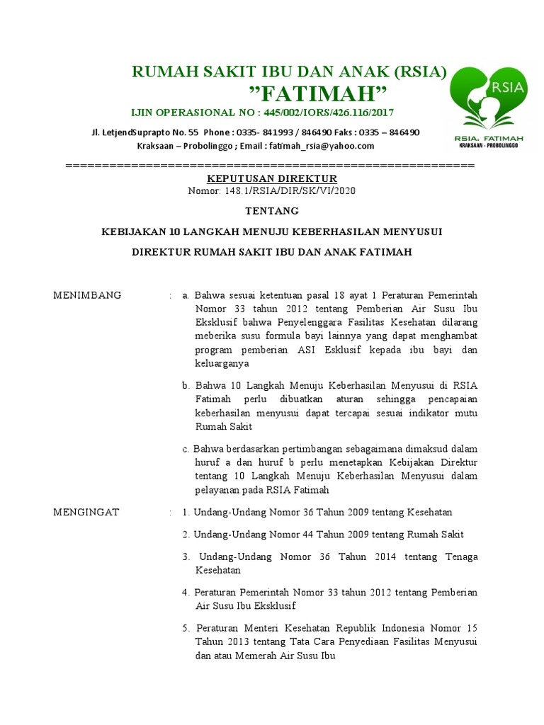 SK Kebijakan Tentang 10 LMKM | PDF