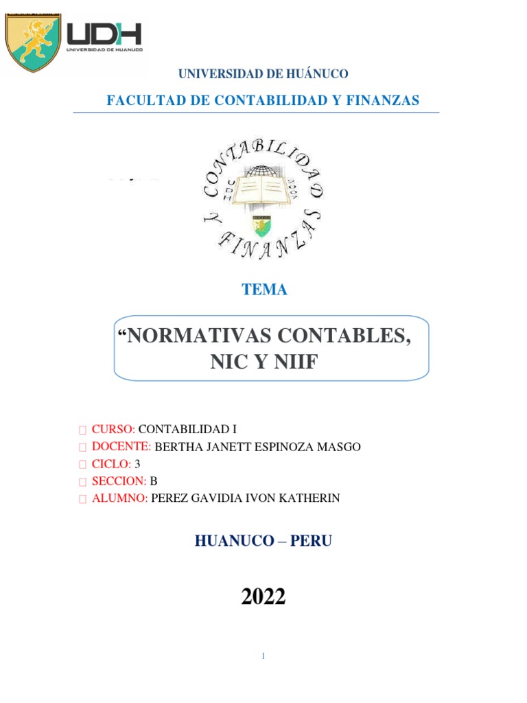 Nicy Niif | PDF | normas internacionales de INFORMACION FINANCIERA ...
