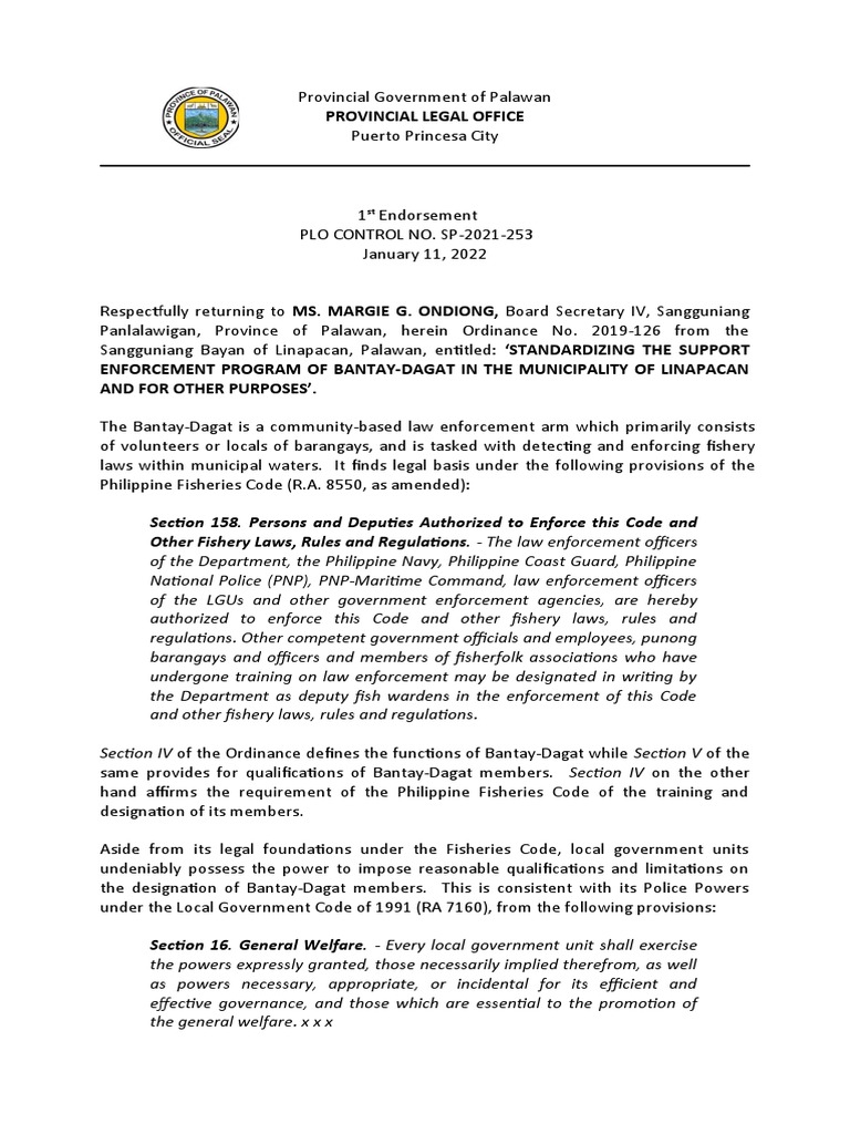 Palawan's Bantay-Dagat Ordinance | PDF