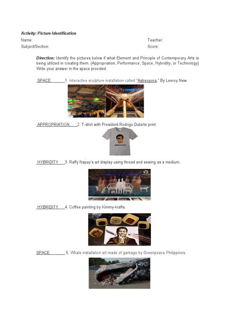 Activity 1 - Principles of Contemporary Arts | PDF