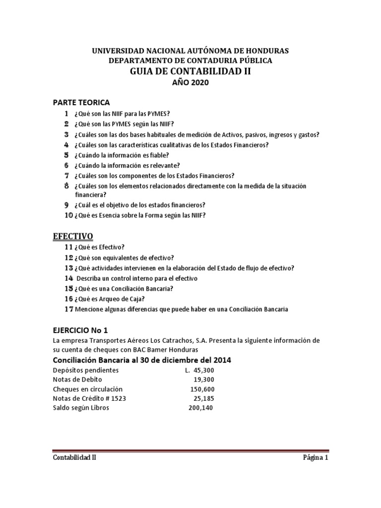 Guia Contabilidad II 2020 | PDF | Bancos | Contabilidad