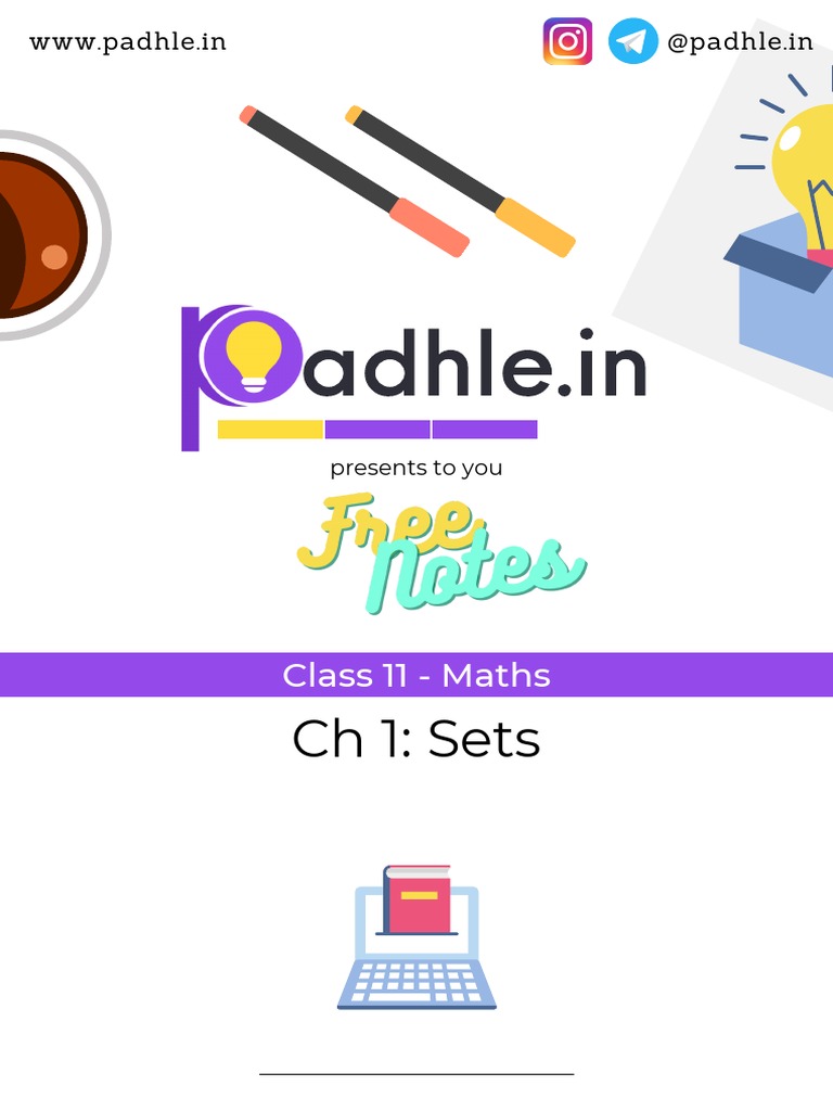 Padhle 11th - Maths - Ch-1 Sets Notes - Edited | PDF | Intersection ...