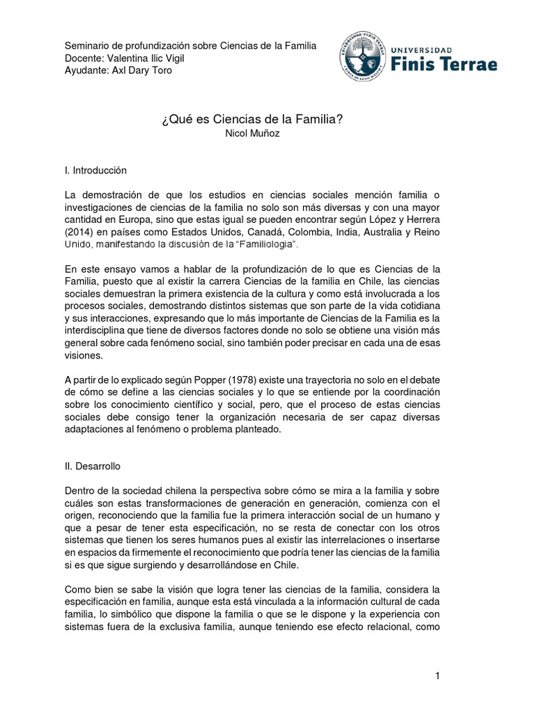 ¿Qué Es Ciencias de La Familia? | PDF | Conocimiento | Investigación ...