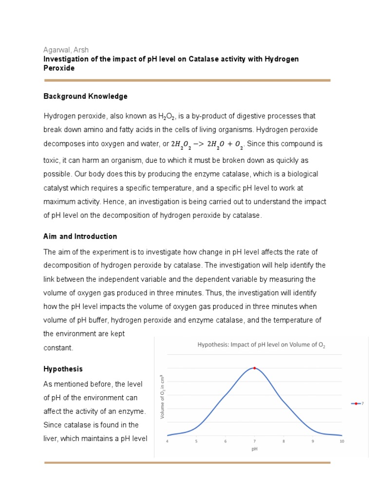 (School) Biology - Experiment On Hydrogen Peroxide | PDF