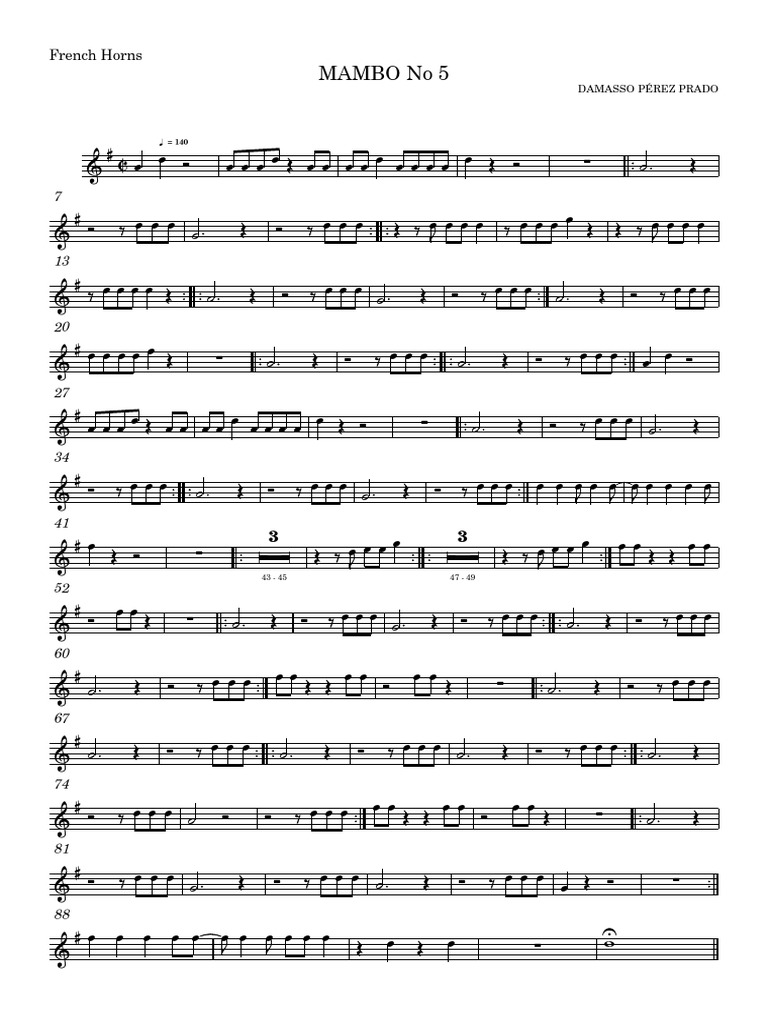 MAMBO No 5 - partes | PDF | Musical Instruments | Classical Music